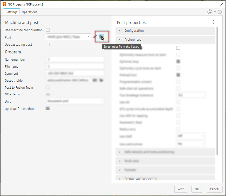 Creating Setup Sheet from NC Programs fails in Fusion