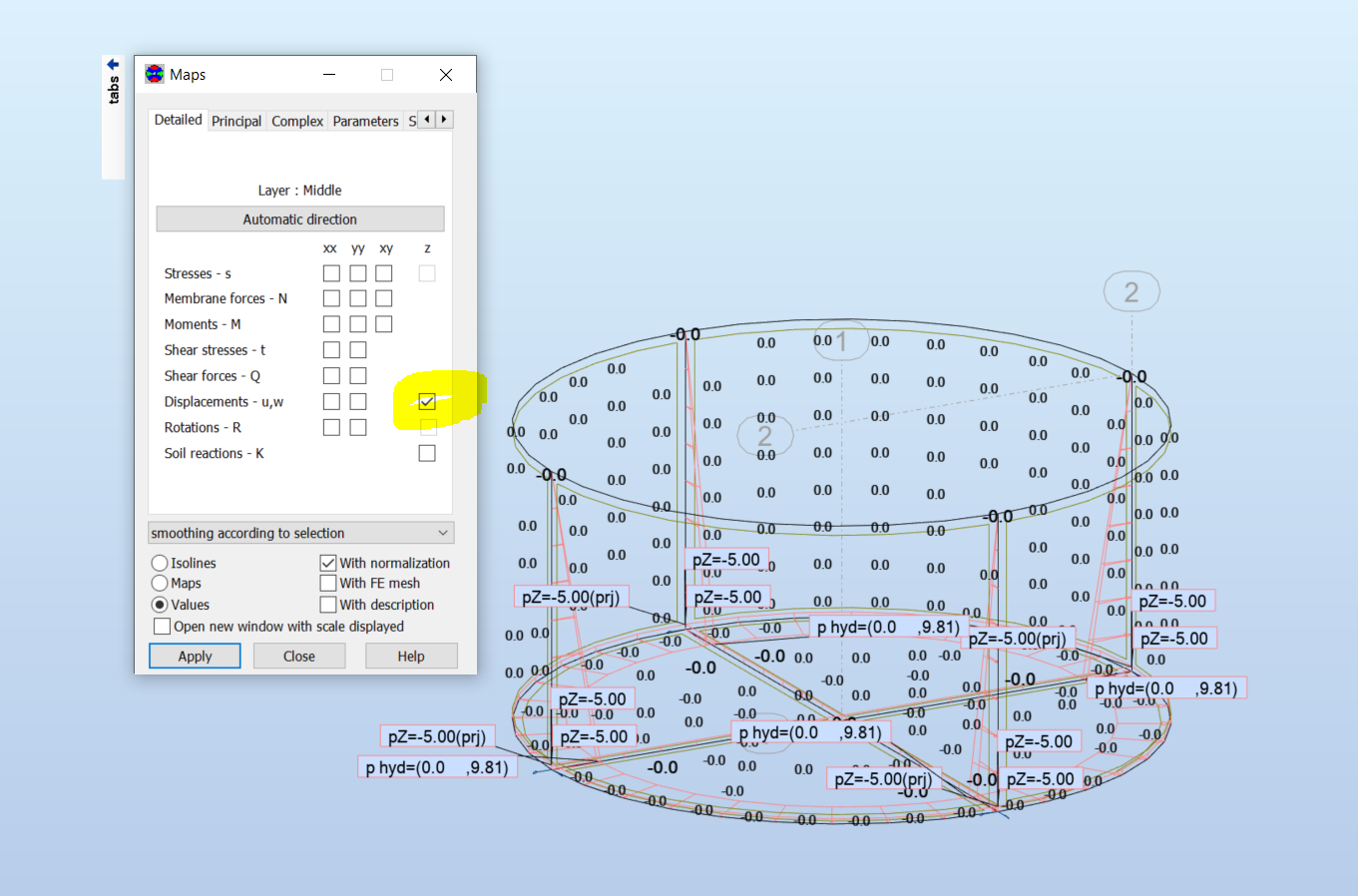 Displacement equal to zero presented for tank with nonzero liquid load ...