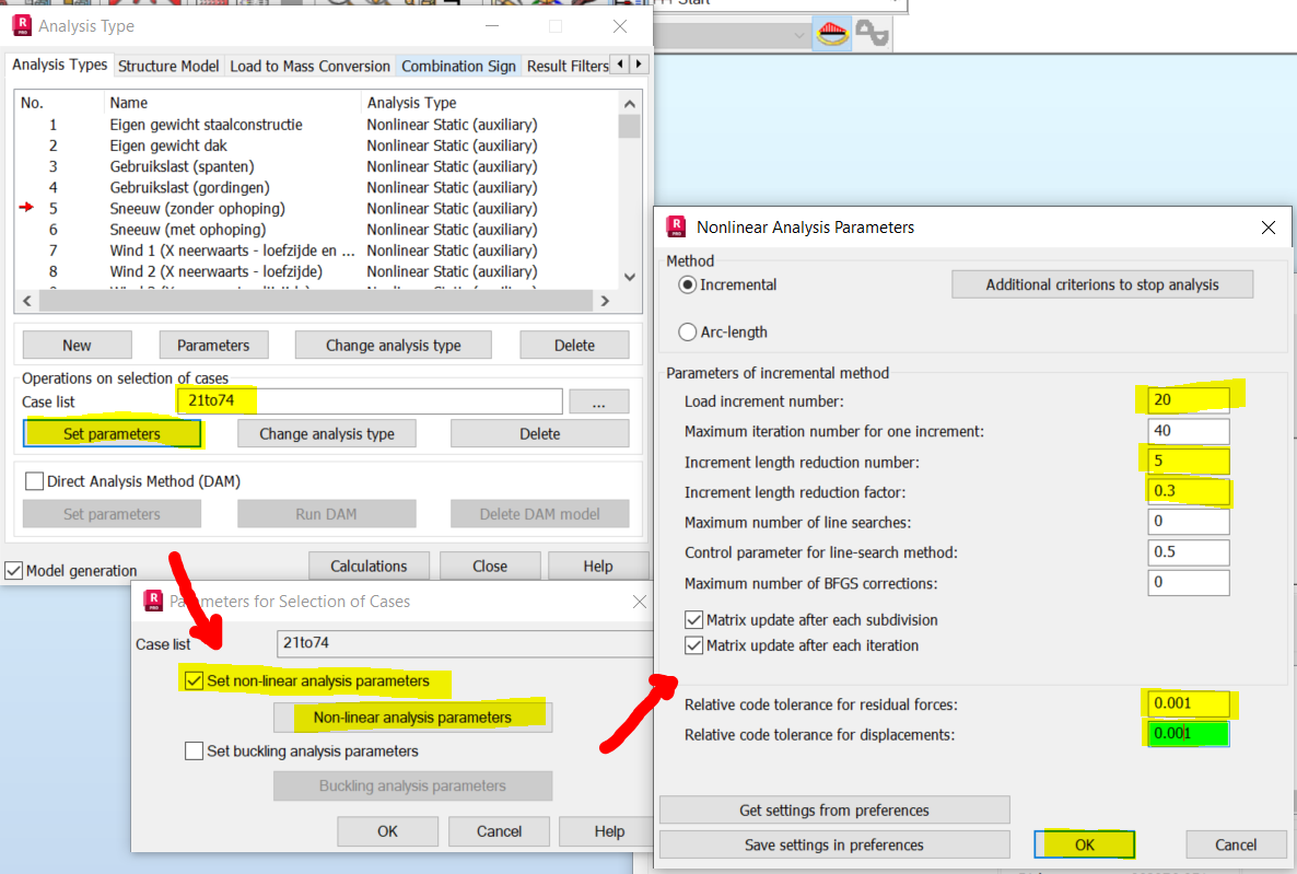 “执行问题编号： 3060” 而在 Robot Structural Analysis 中考虑具有大位移的非线性屈曲分析工况
