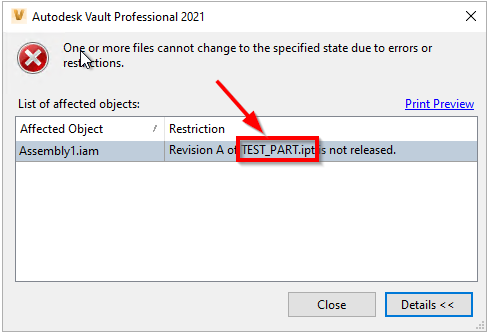 "One of more files cannot change to the specified state due to errors or restrictions" when ...