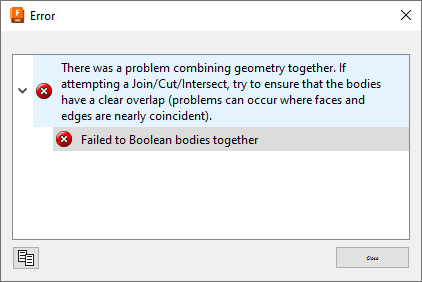 Solid bodies do not combine and no error is displayed in Fusion