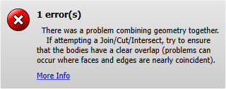 Solid bodies do not combine and no error is displayed in Fusion