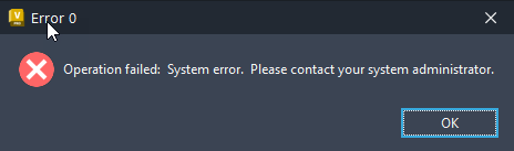 "Error 0 - Operation failed: System Error..." when using BOM Compare in Vault