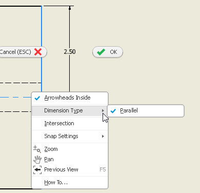 The Linear Diameter, Linear Symmetric, Linear Foreshortened, Dimension Type options are missing ...