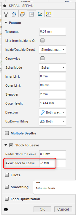 How to machine a negative cut when using 3D spiral toolpath in Fusion 360.