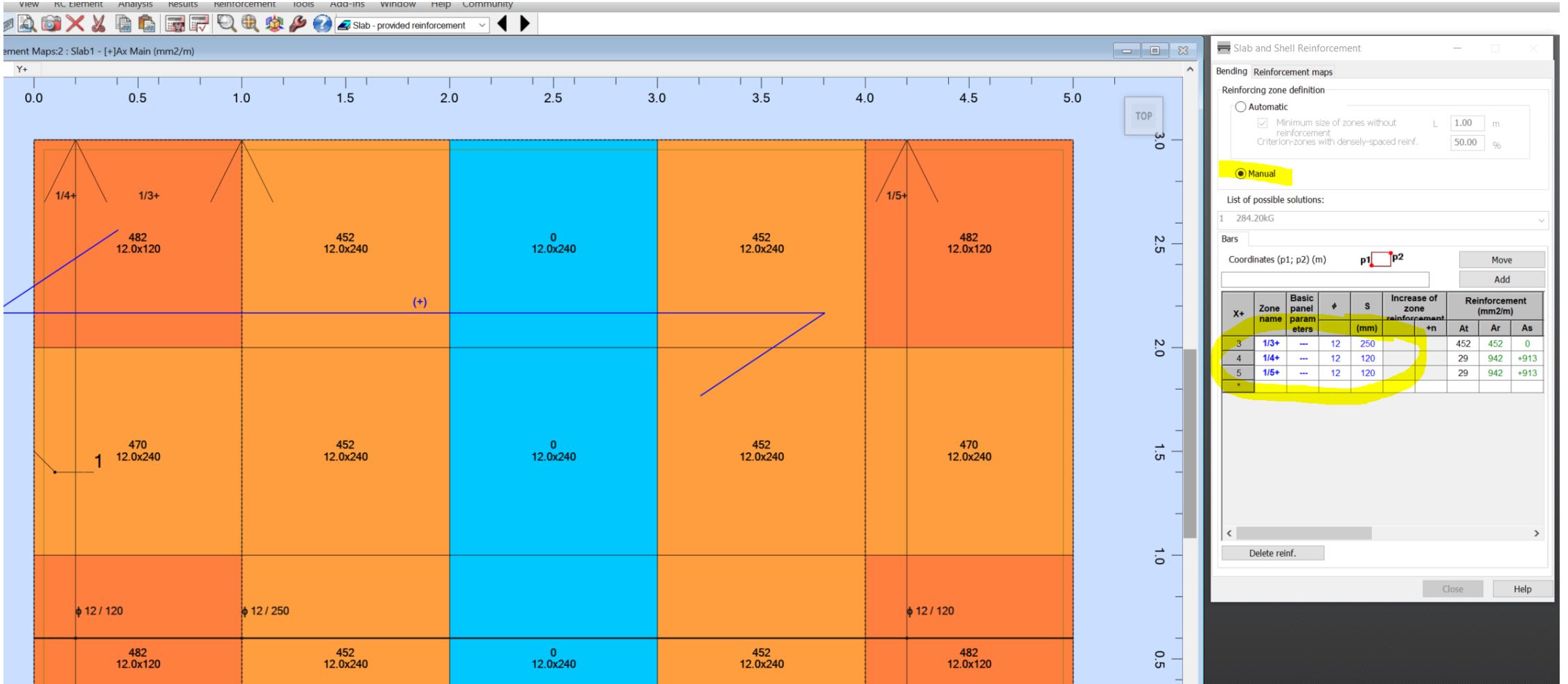 Missing user defined provided reinforcement on concrete slab drawings in Robot Structural Analysis