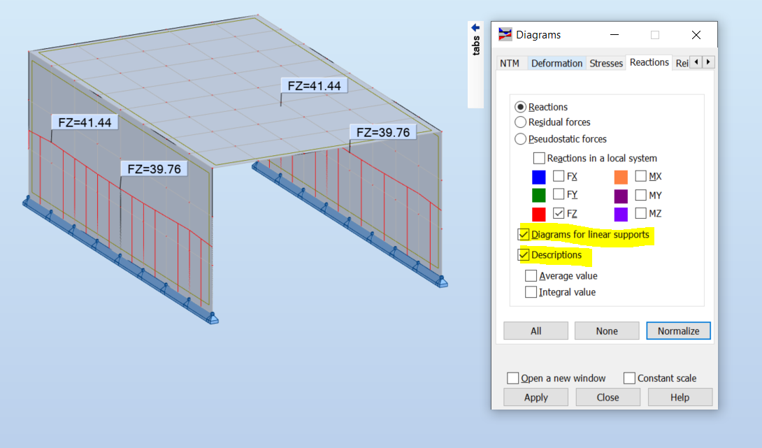 Robot Structural Analysis 中受支撑墙的重叠反应标签