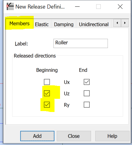 How to simulate roller acting as compression only element with ...