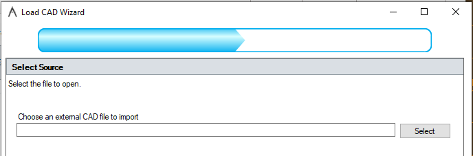 The Load Surface Wizards do not display the option to select a source file in InfoDrainage