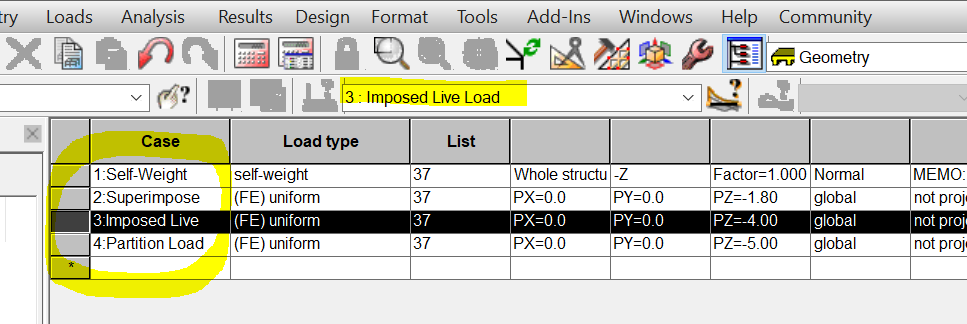 How to present only one load case in load table in Robot Structural ...