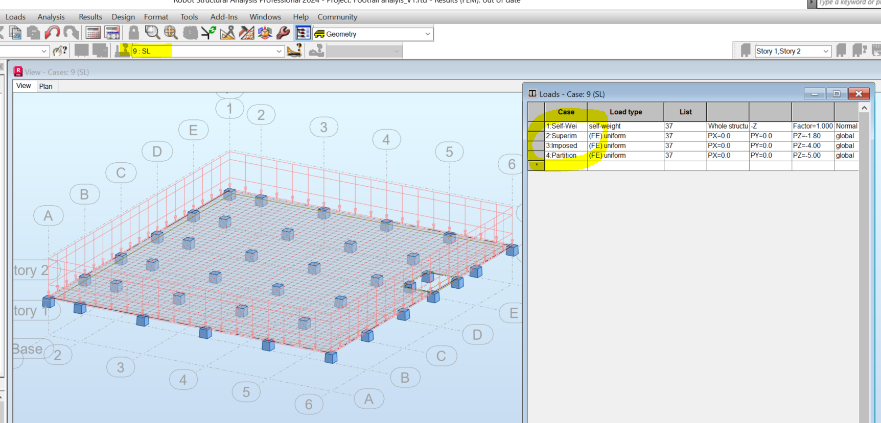 Loads Missed In Load Table For Selected Load Case In Robot Structural Analysis