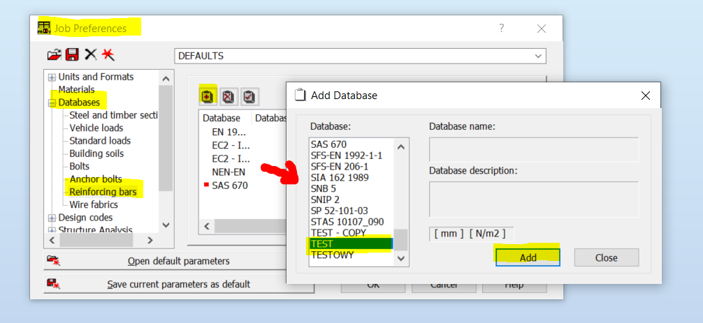 How to create database for reinforcement bars in Robot Structural Analysis