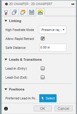 2D chamfer toolpath is not complete for modeled chamfers in Fusion