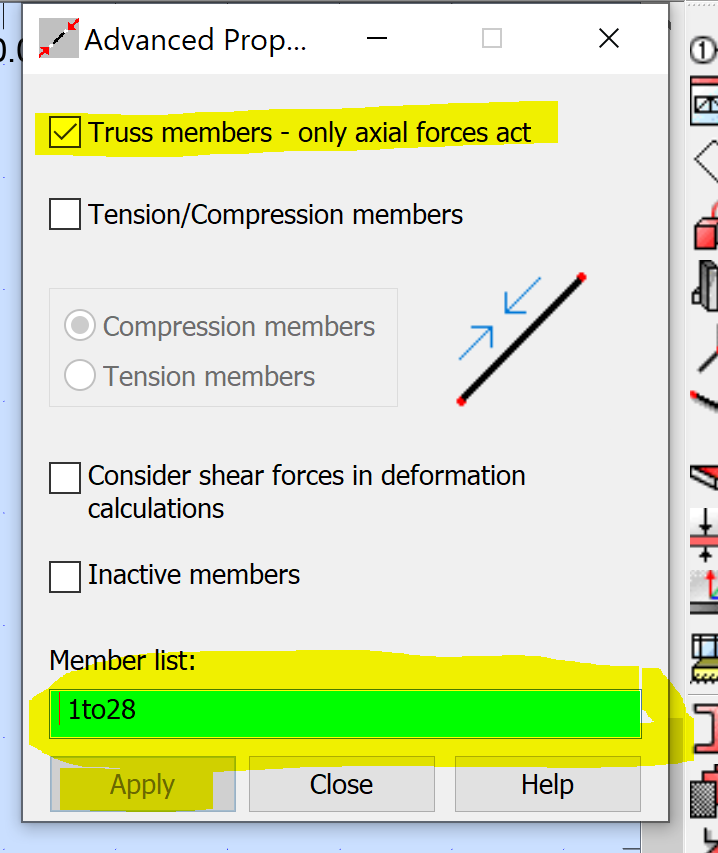 How to define member transferring only axial forces for model in Robot ...