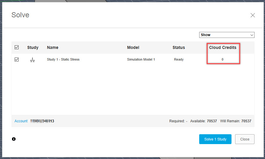 How to solve a Static Stress Simulation without tokens in Fusion