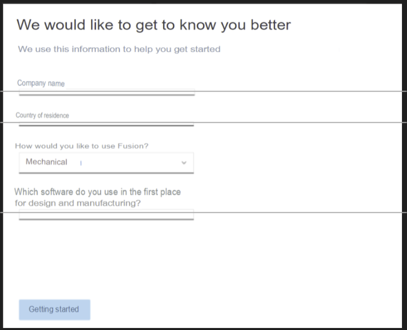 Fusion stuck on "We would like to get to know you better" splash screen