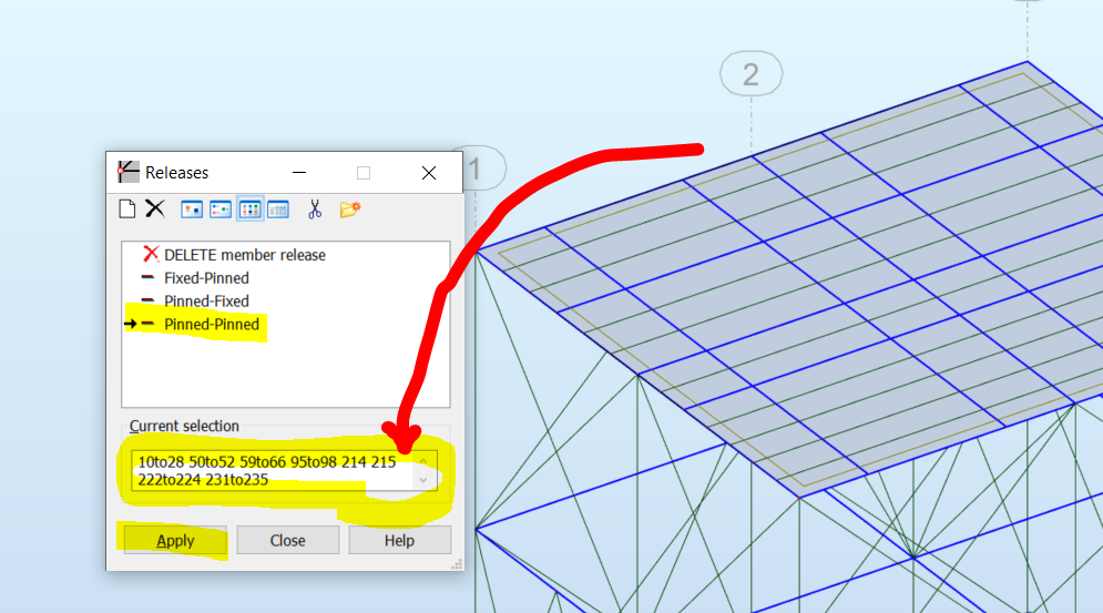 Is It Possible To Use Pinned Connections Defined By Default For Frame Members In Robot