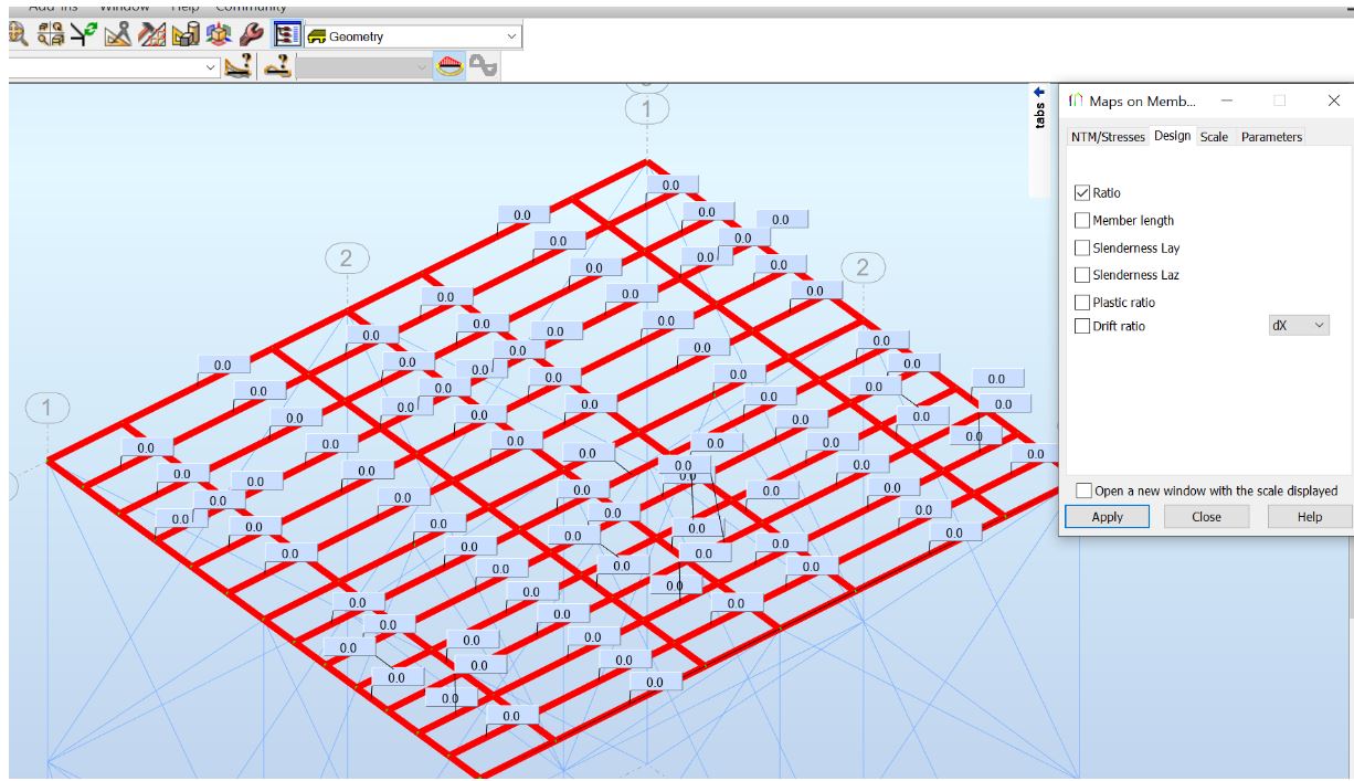 Utilization ratio from Maps on bars equal to zero for heavy loaded ...