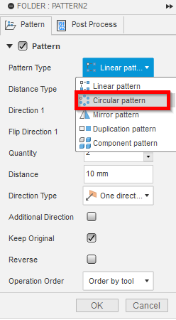 Repeat a toolpath around the index axis in Fusion.