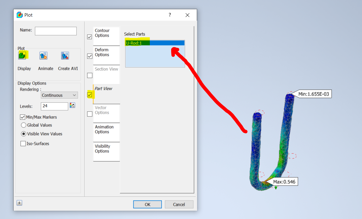 How to isolate a part from an assembly to see the stress only for that part in Inventor Nastran