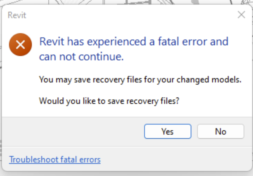 Revit Has Experienced A Fatal Error And Can Not Continue When Dragging Wall Handles In Revit