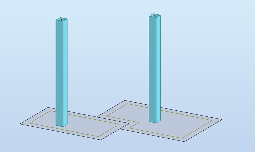How to consider the footings connected with each other for model in ...