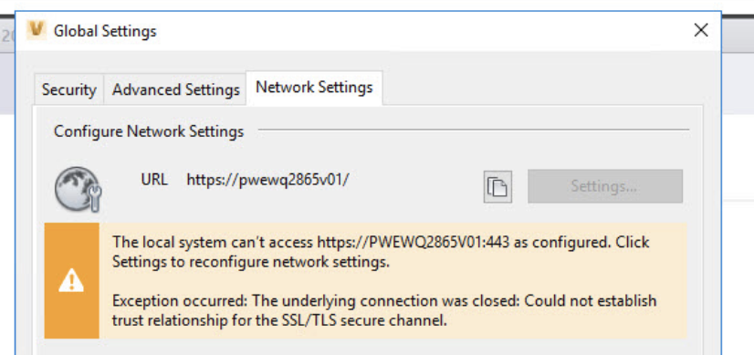 "Windows Authentication failed with the data management server. Please make sure you are in the ...