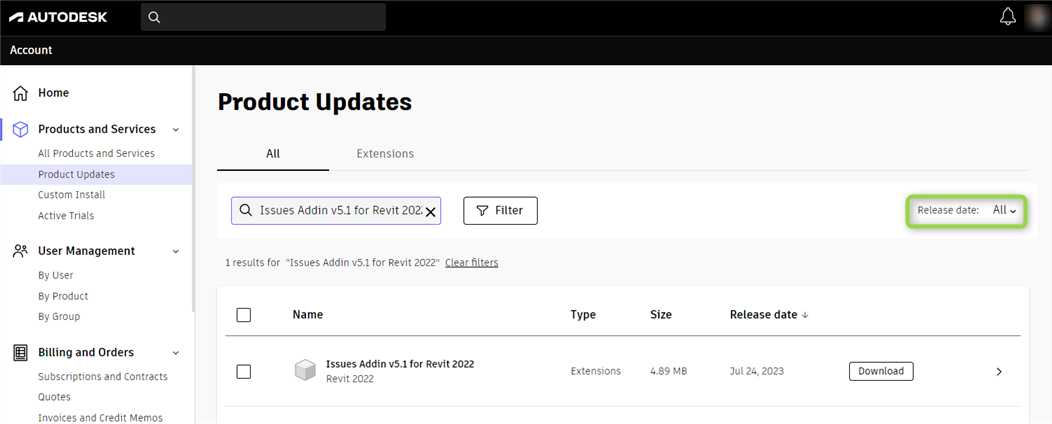 Update to its newest version the Revit Issues Addin for BIM 360/ACC