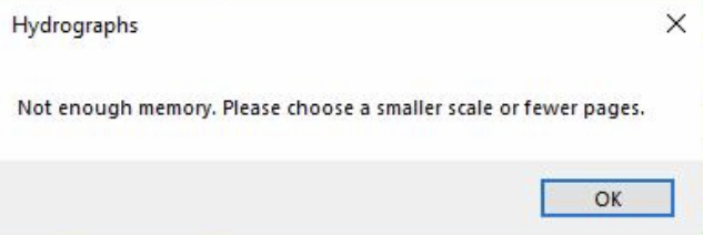 Error: "Not enough memory" when printing from Civil 3D Hydrographs