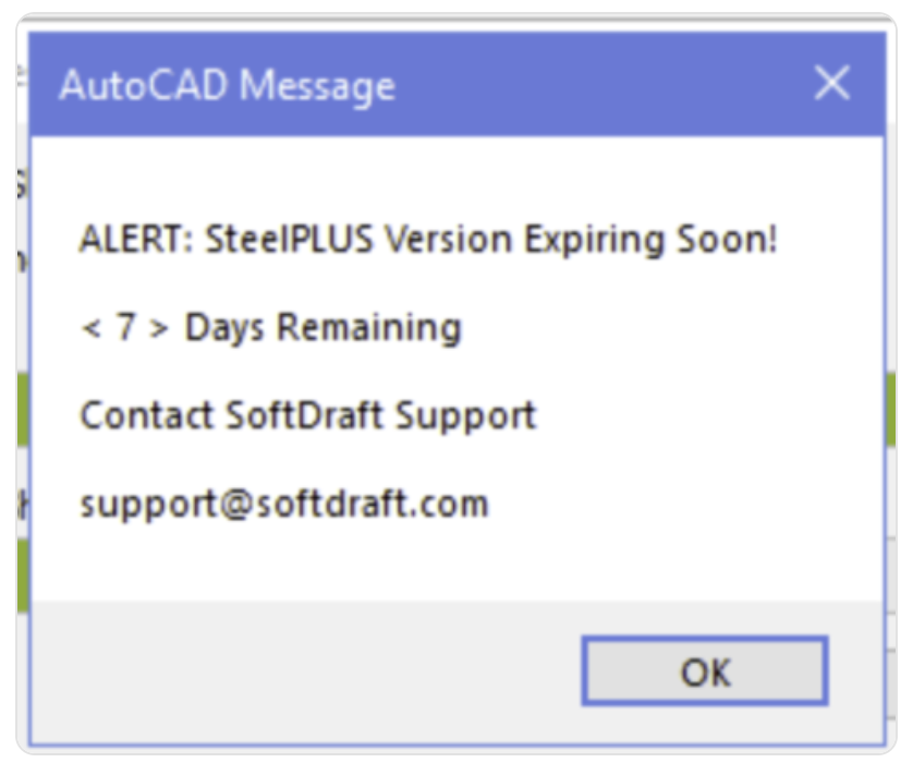SteelPLUS alert must be cleared to batch plot or publish in AutoCAD