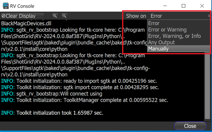 How to avoid error messages in RV sync sessions in Flow Production Tracking RV