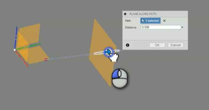 How to create a construction plane perpendicular (normal) to axis in Fusion