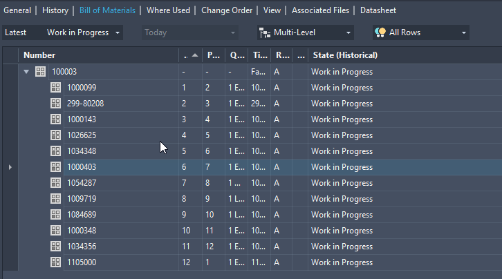 How to copy the number from Vault Bill of Materials Tab