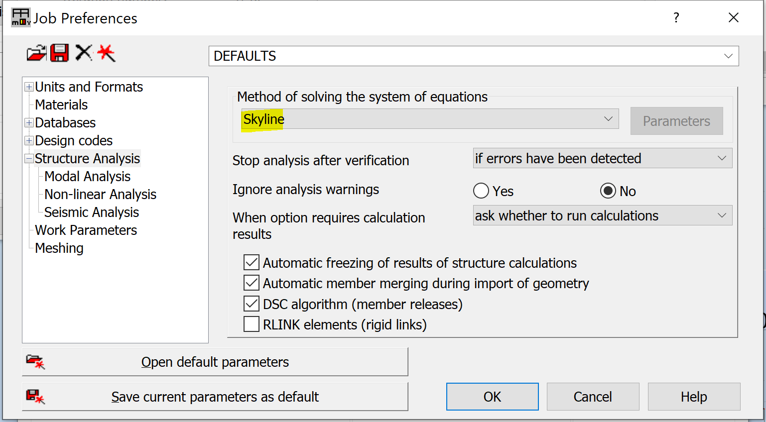 Longer time of nonlinear calculation for modified model version in Robot Structural Analysis