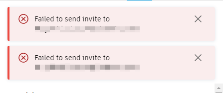 « Échec de l’envoi de l’invitation » renvoyé lors de la tentative d ...