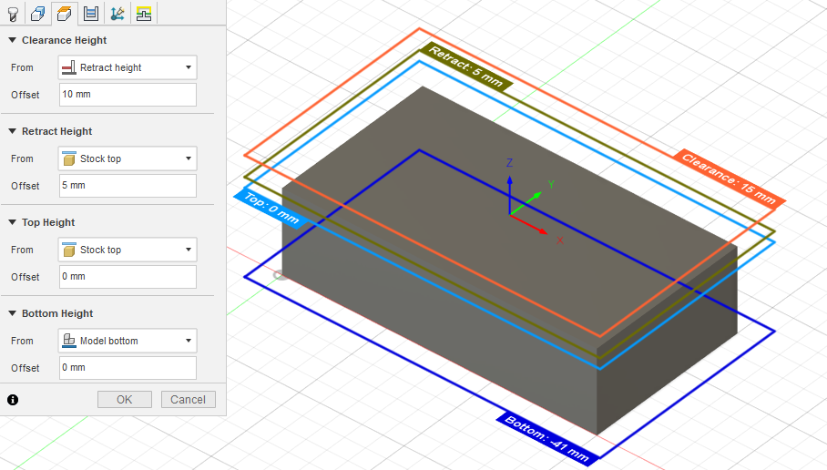 How does Z Heights settings work in Fusion 360.
