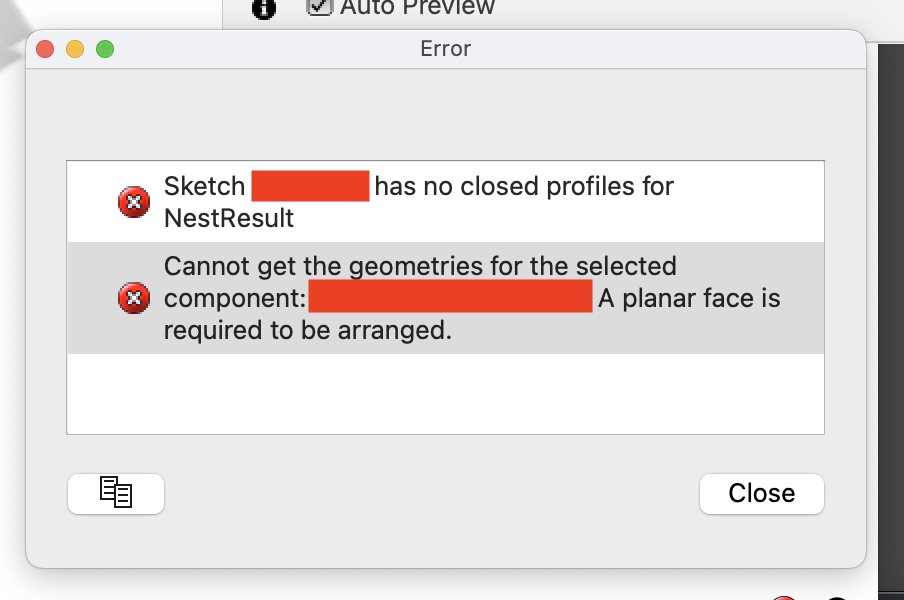 "Error: Sketch Sketch has no closed profiles[...]" with Arrange in Fusion