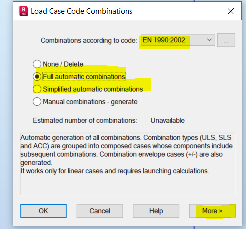 How to generate, in one model, automatic combinations using different combination regulation in ...