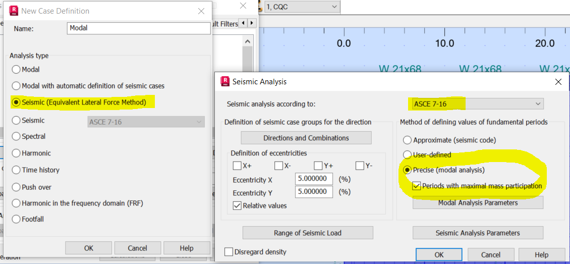 Modal Analysis Results Not Considered While Seismic Loads Definition According To Asce In Robot
