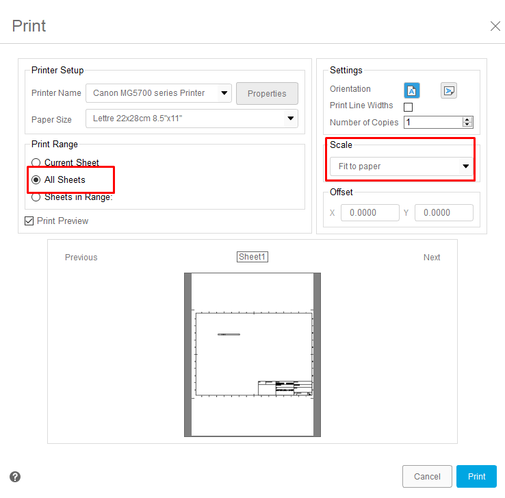 How to print all drawings together when they have different paper ...