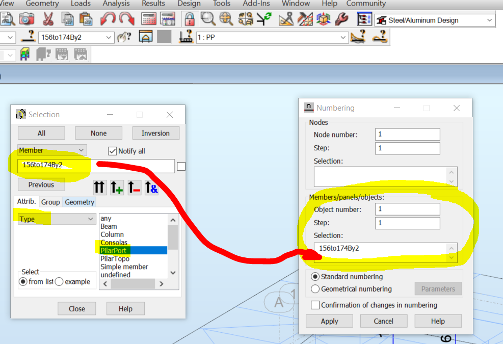 How to manage member numeration and member name definition in Robot Structural Analysis