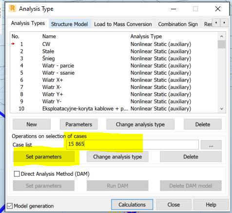 "No convergence of nonlinear problem" during analysis of model consisting of tension bars ...