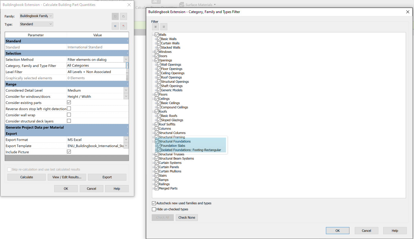 Wall foundation category is not included in Buildingbook extension in Revit