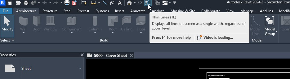 Lines appear thick on screen in Revit