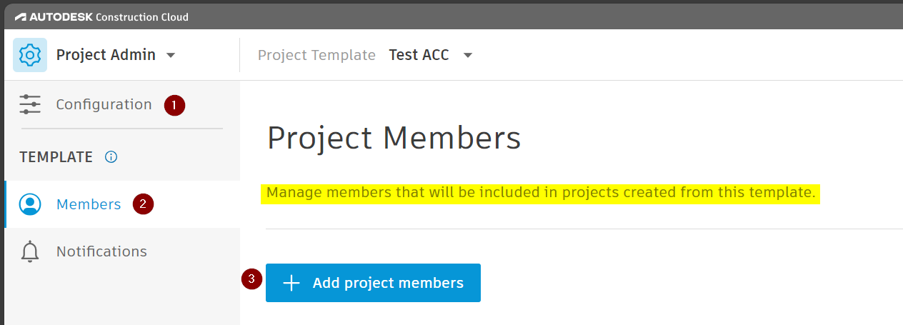 如何在 ACC 中将团队成员自动添加到新创建的项目