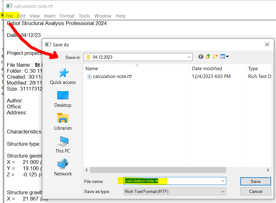 Response spectrum diagram not available in model calculation note in Robot Structural Analysis