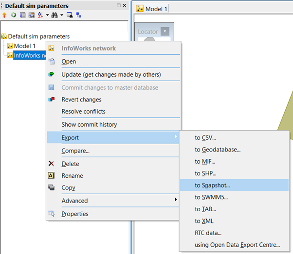 Resetting default simulation parameters in InfoWorks ICM
