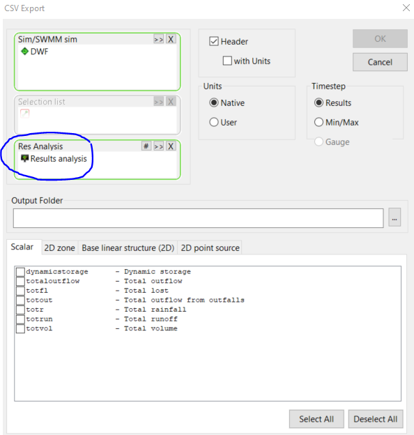 Extracting results from the 2D domain in InfoWorks ICM