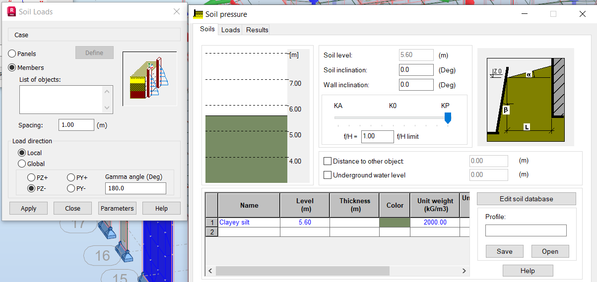 How soil pressure is calculated in Soil Loads tool in Robot Structural Analysis