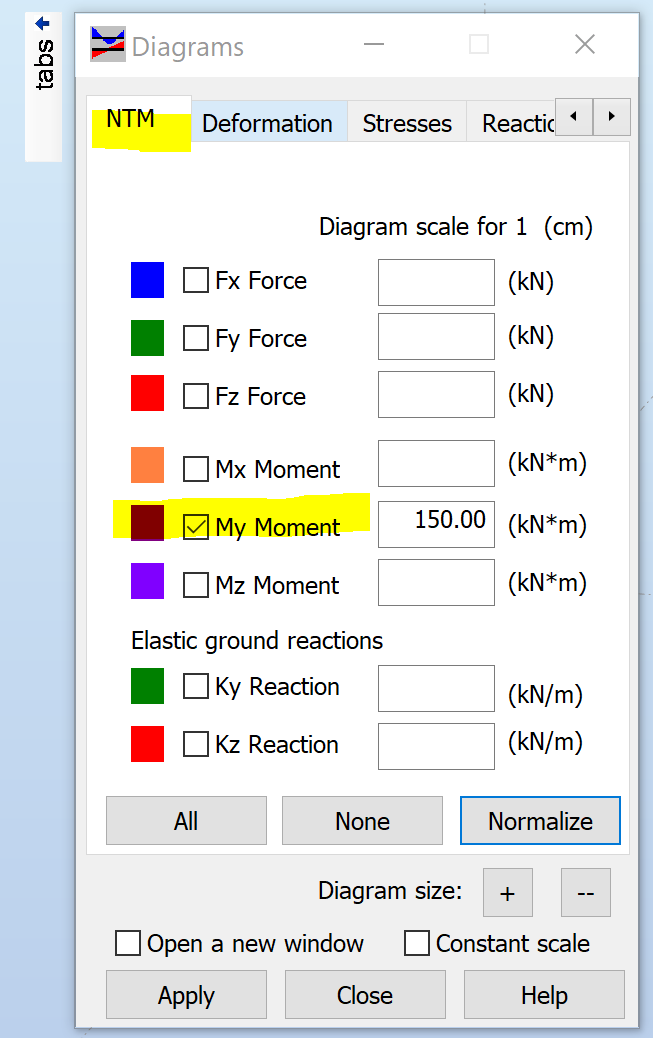 How to present value in member center point for internal forces ...